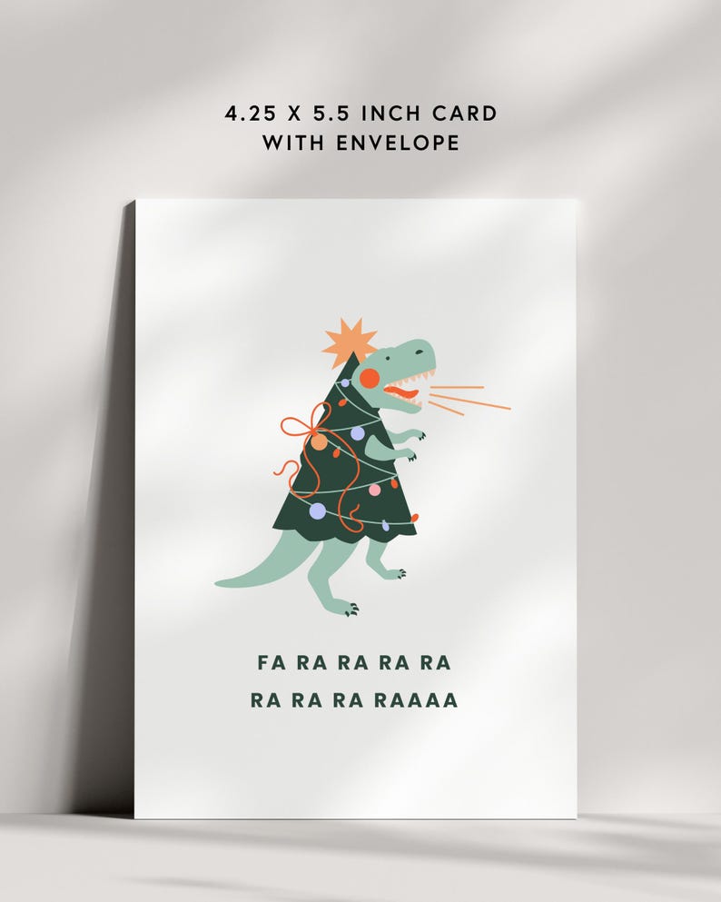Funny Dinosaur Christmas Card - Dinosaur - Fa Ra Ra - Fa La La ...