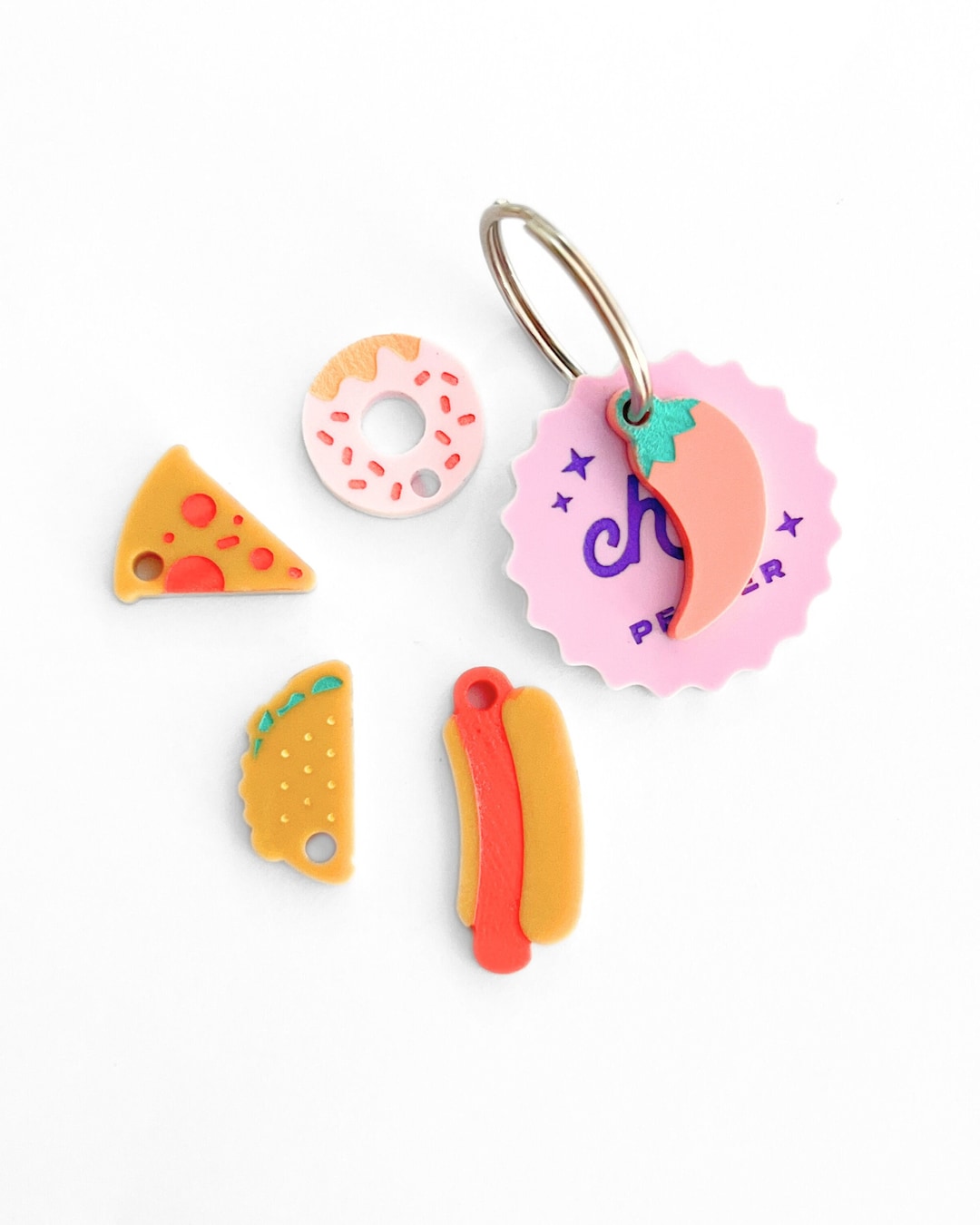 Foodie Pet ID Tag: Pizza, Hotdog, Donut, Taco, Chili Charm - Etsy