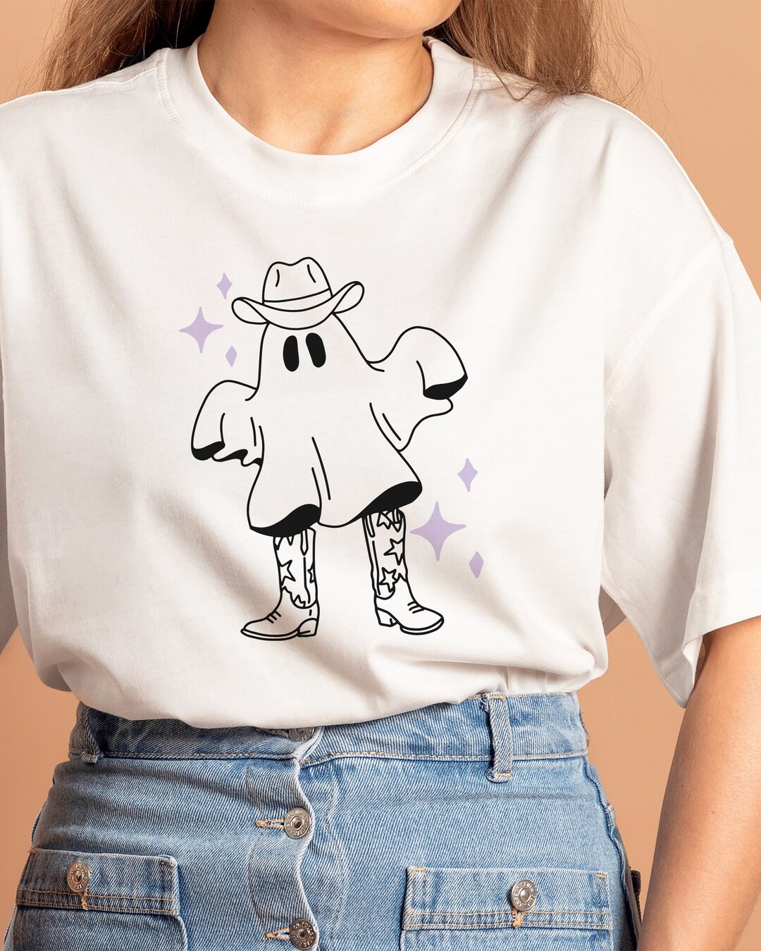 Halloween SVG Cowboy Ghost SVG File Download Cricut Vinyl PNG Glowforge ...