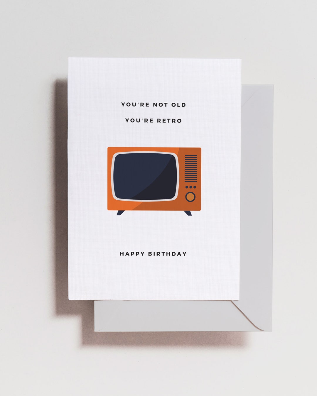 Funny Retro TV Birthday Card: Old School Design - Etsy