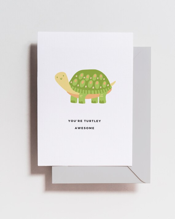 Paper & Party Supplies Family Kids Funny Birthday Thanks Turtle Pun ...