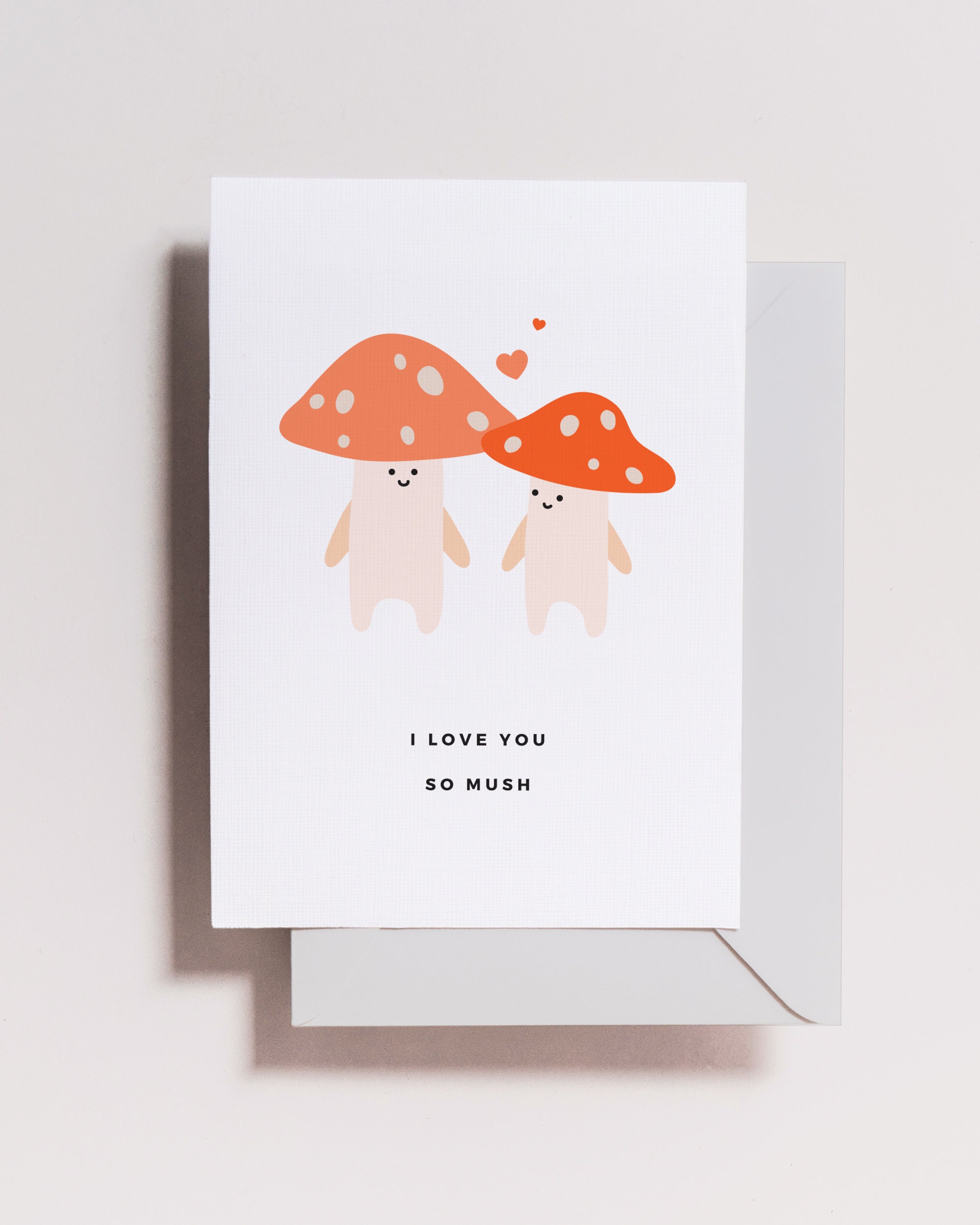 Funny Mushroom Valentines Day Card: I Love You so Mush (PDF Printable ...