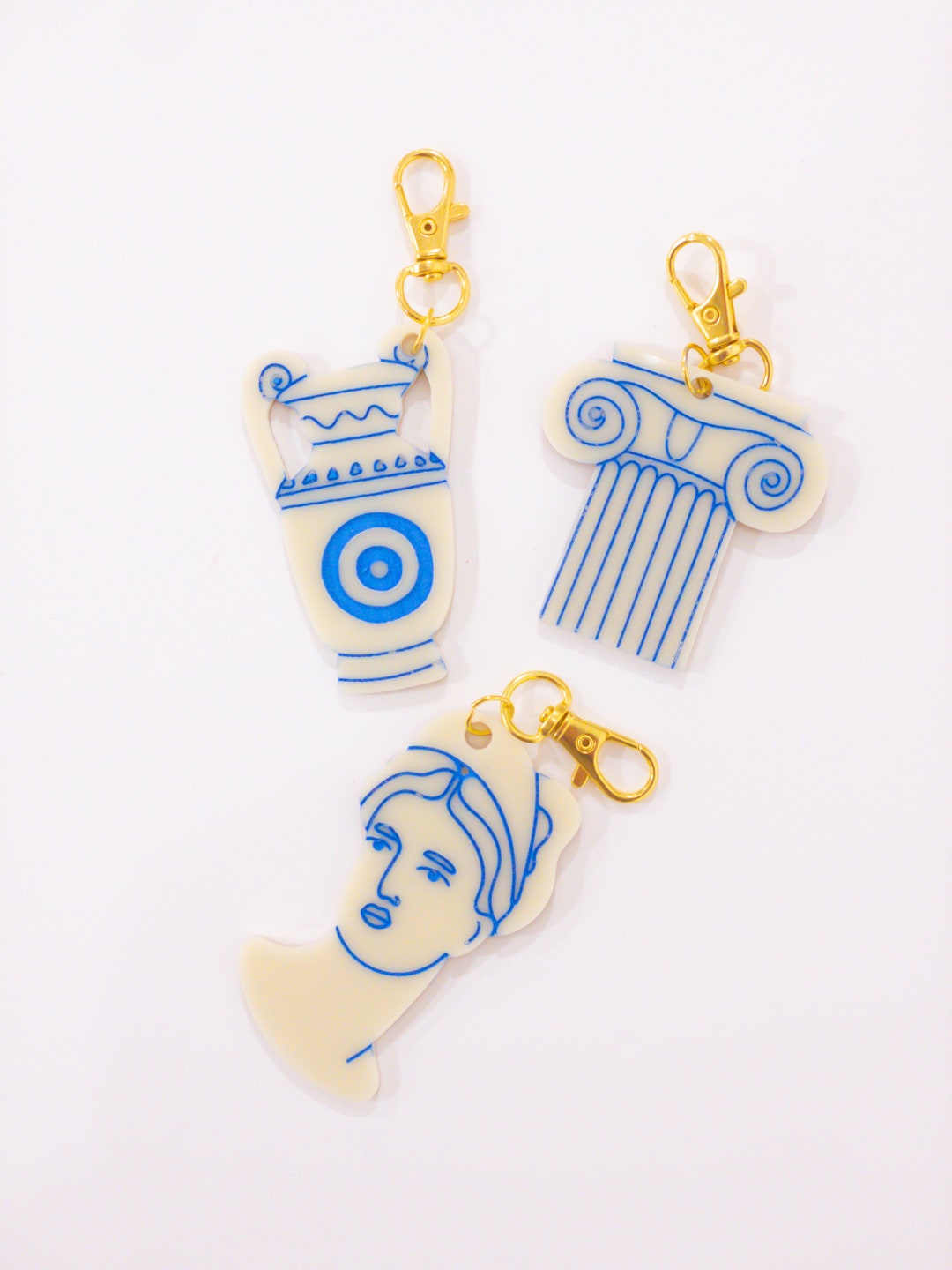 Greek Evil Eye Artist Keychain - Athena - Goddess - Column - Greek ...