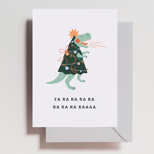 Funny Dinosaur Christmas Card - Dinosaur - Fa Ra Ra - Fa La La ...