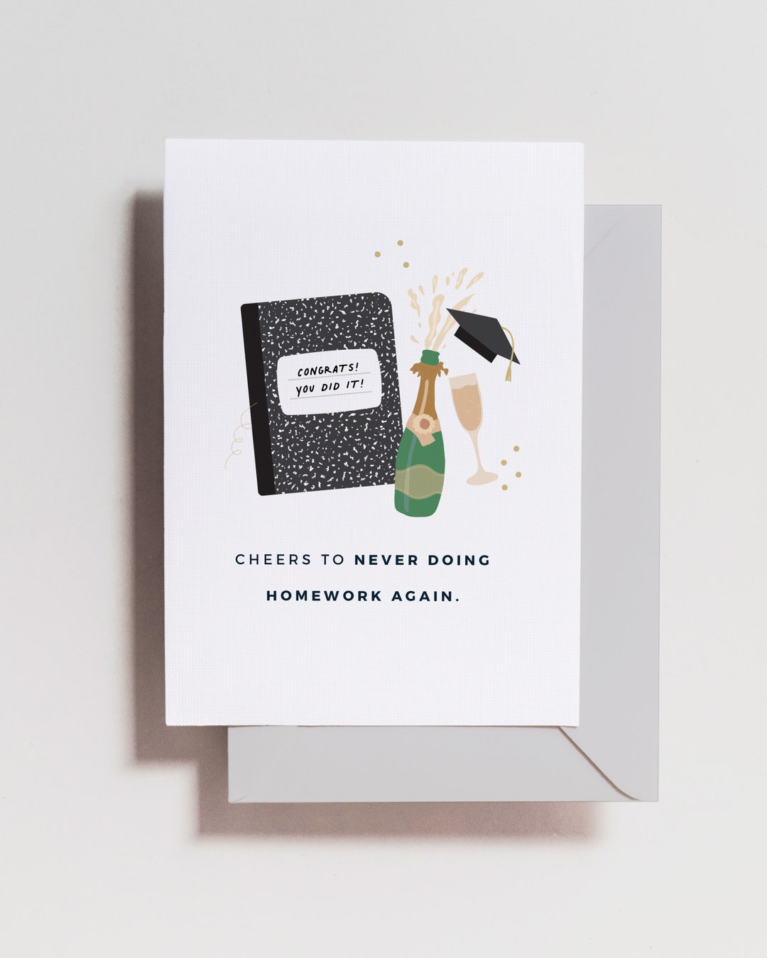 Funny Graduation Card - A Toast to You - Congrats Pun - Pun Card ...