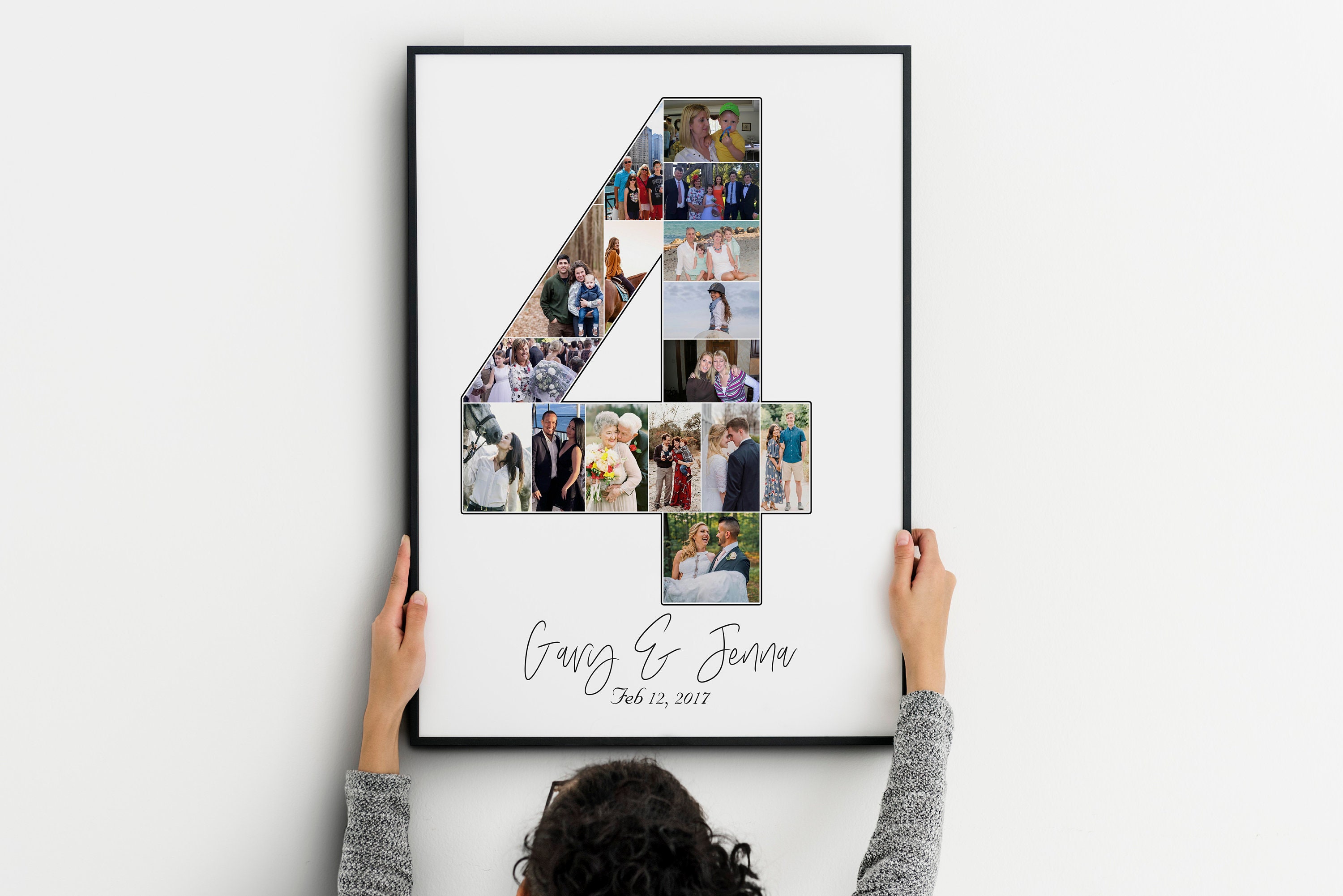 Custom 4th Anniversary Collage Gift for Husband, 4 Year Anniversary ...