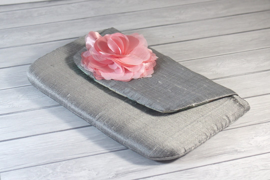 Personalized Photo Purse in Grey Bridesmaid Gift Wedding Clutch Mother ...