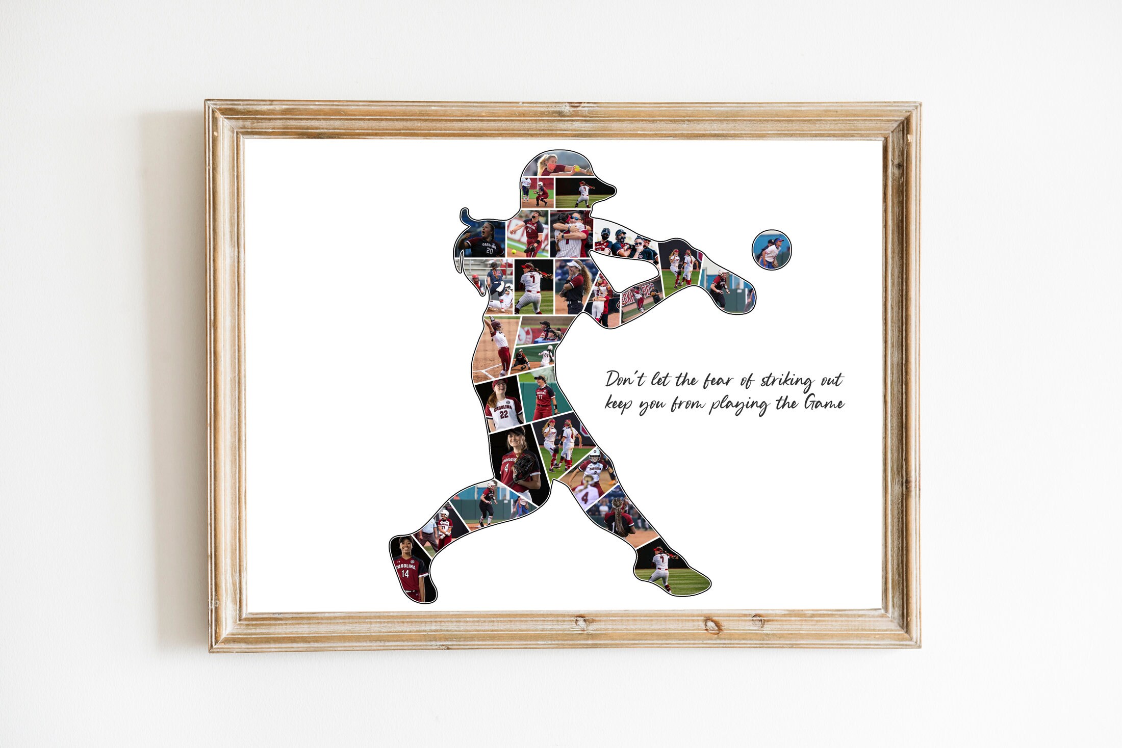 Custom Softball Photo Collage, Softball Team Gift, Personalized ...