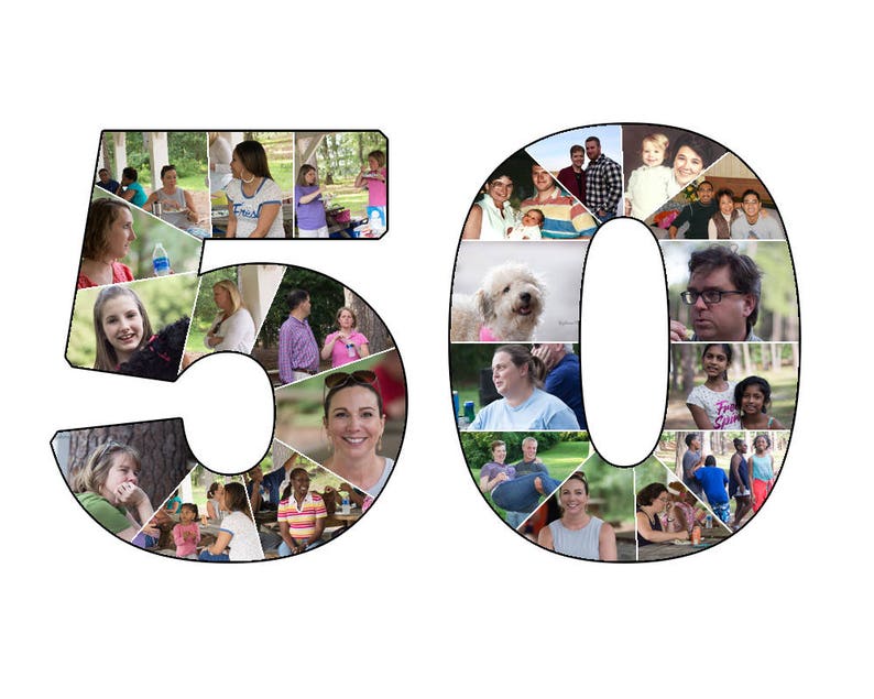 50th Birthday Photo Collage Gift Number Fifty Custom Photo - Etsy Canada