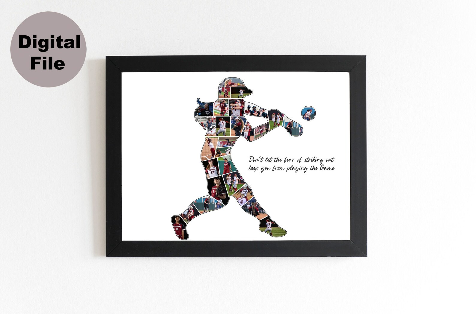 Custom Softball Photo Collage, Softball Team Gift, Personalized ...