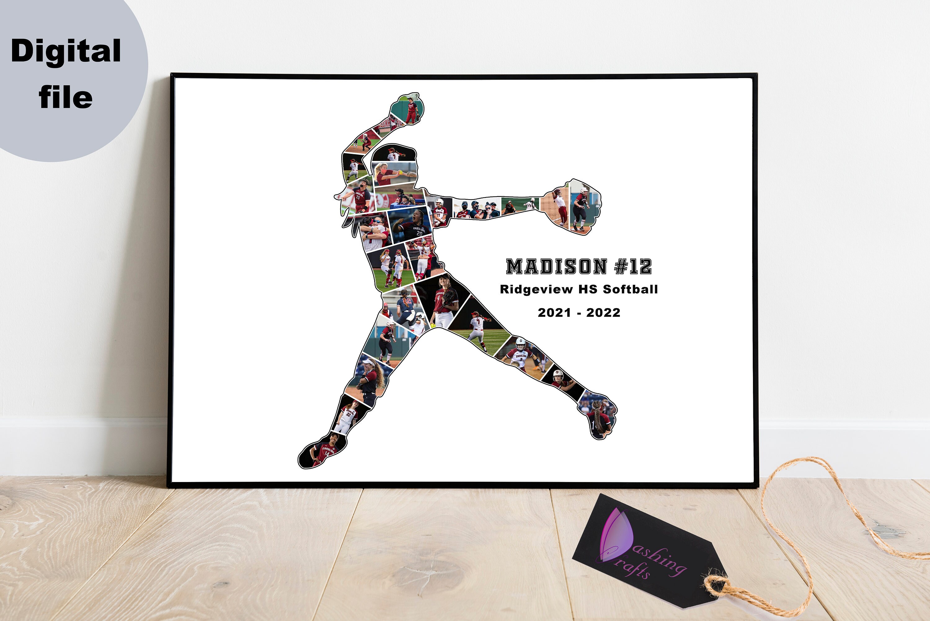 Softball Photo Collage, Softball Team Gift, Personalized Gift for ...