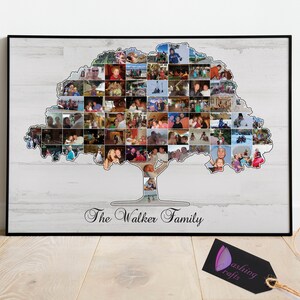 Tree Photo Collage, Custom Family Tree, Family Tree With Photos, Photo ...
