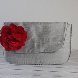 Silver Wedding Photo Purse for Mother of the Bride / Silk Wedding ...