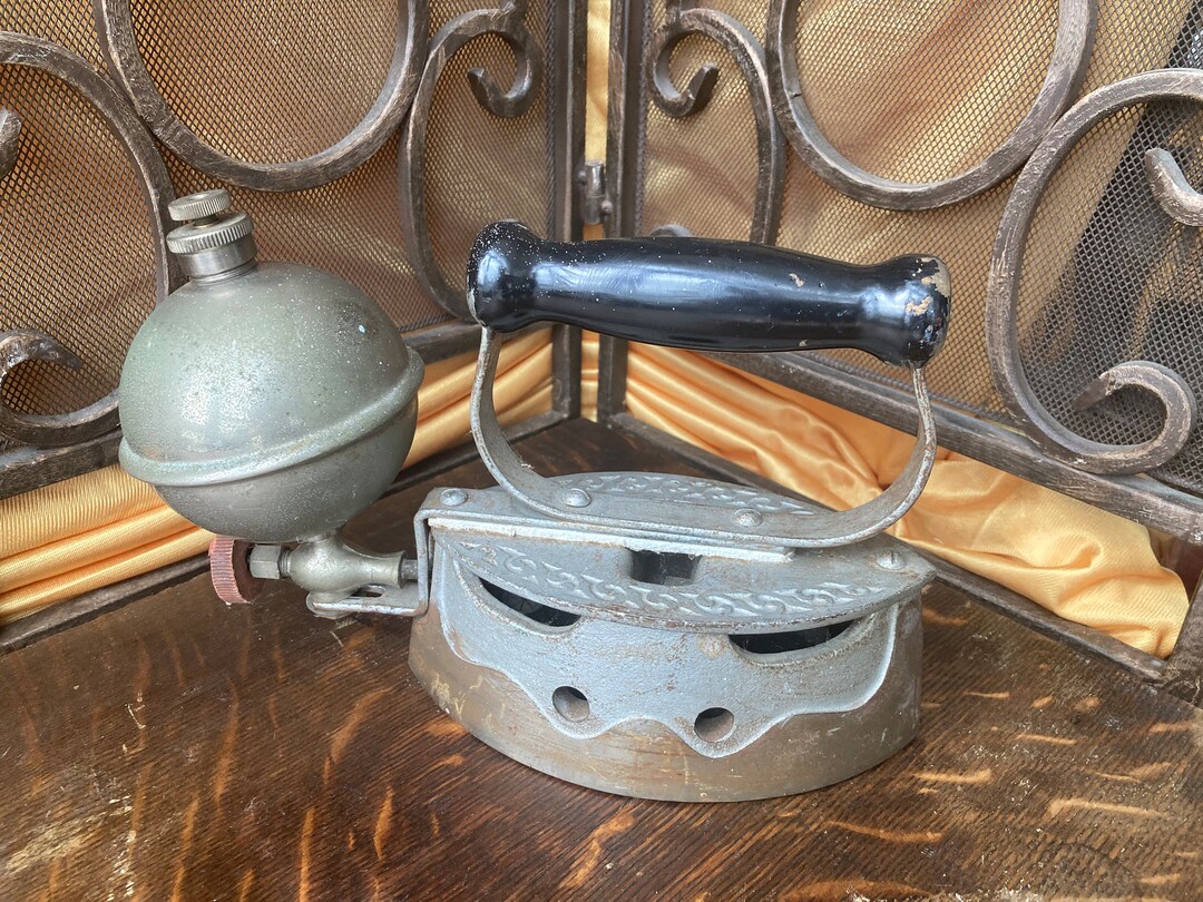 Antique Cast-iron Steam Ball Steamer Wood Handle Sad Iron - Etsy