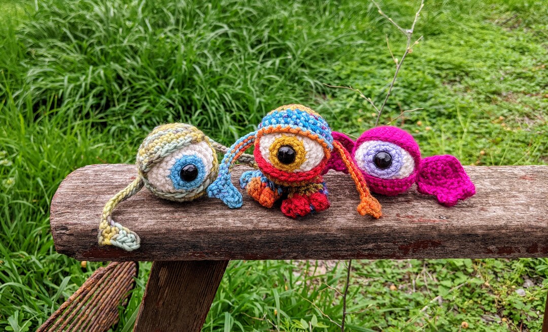 Eyeball Monster Keychain Optional ONE Crochet Fidget Monster - Etsy