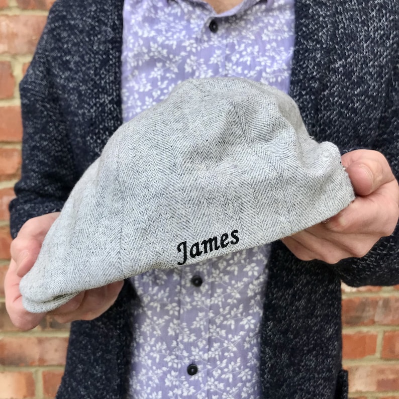 Personalised Custom Flat Cap, Initials Flat Cap, Name Flat Cap, Peaky ...