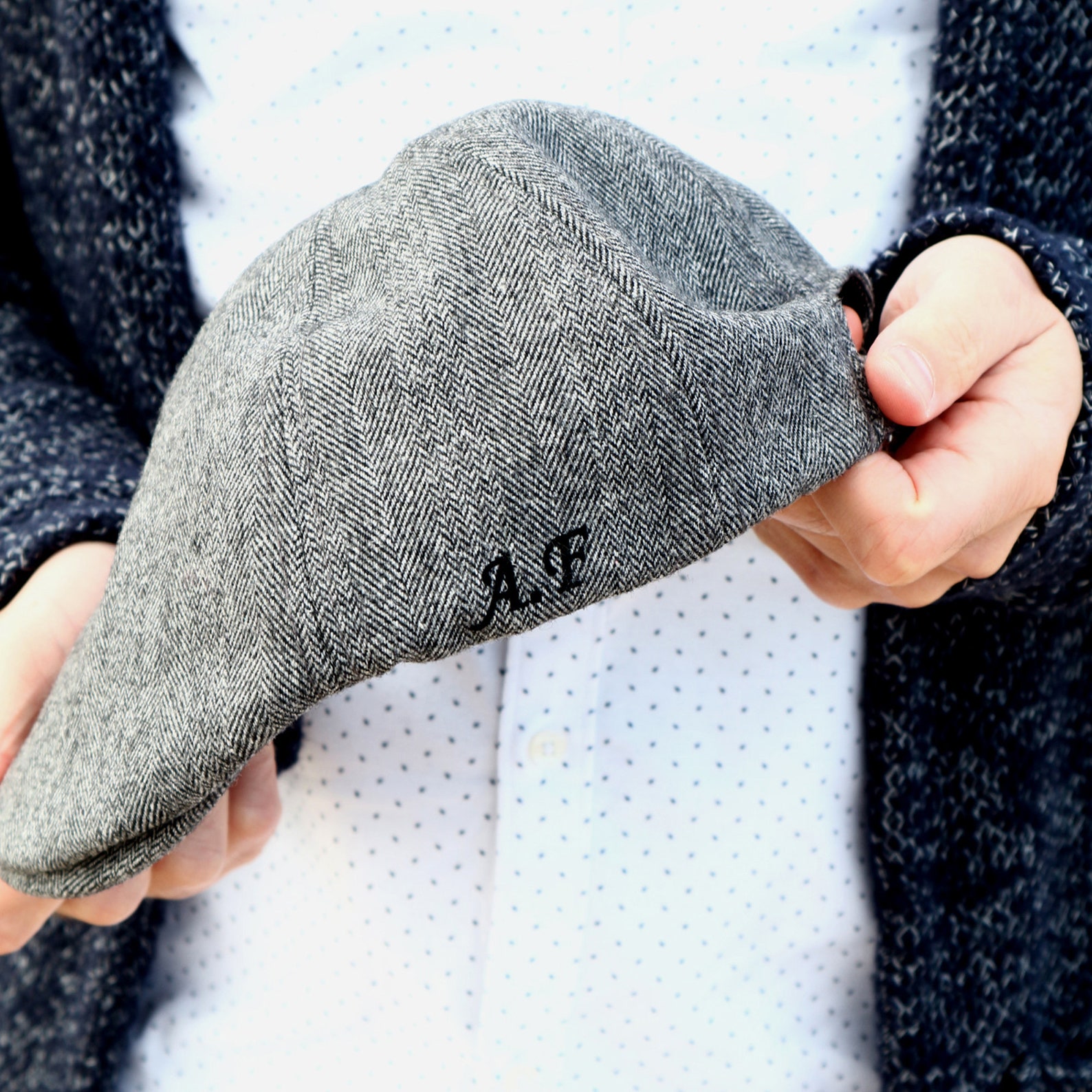 Personalised Custom Flat Cap, Initials Flat Cap, Name Flat Cap, Peaky ...