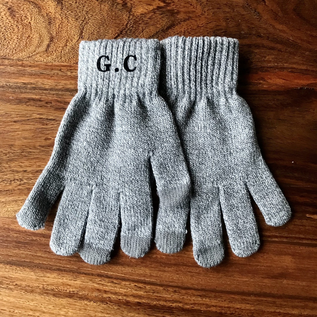 Personalised Custom Initials Touchscreen Smart Gloves, Personalised ...