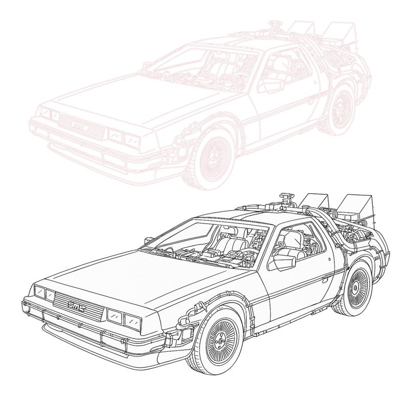 Back to the Future Delorean SVG PDF DXF Pdf Jpeg Png Download - Etsy