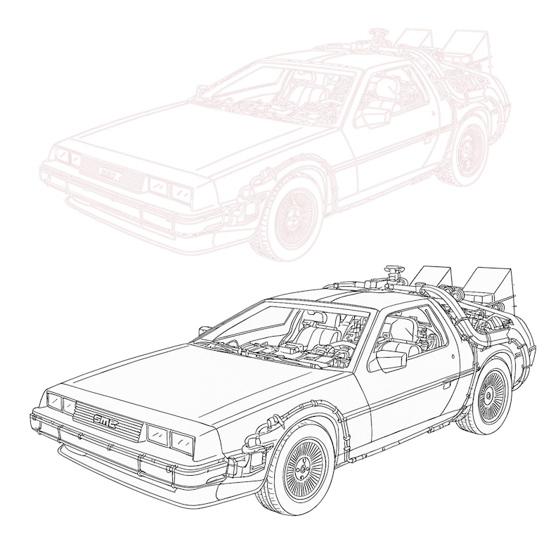 Back to the Future Delorean SVG PDF DXF Pdf Jpeg Png Download - Etsy