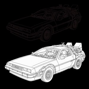 Back to the Future Delorean SVG PDF DXF Pdf Jpeg Png Download - Etsy