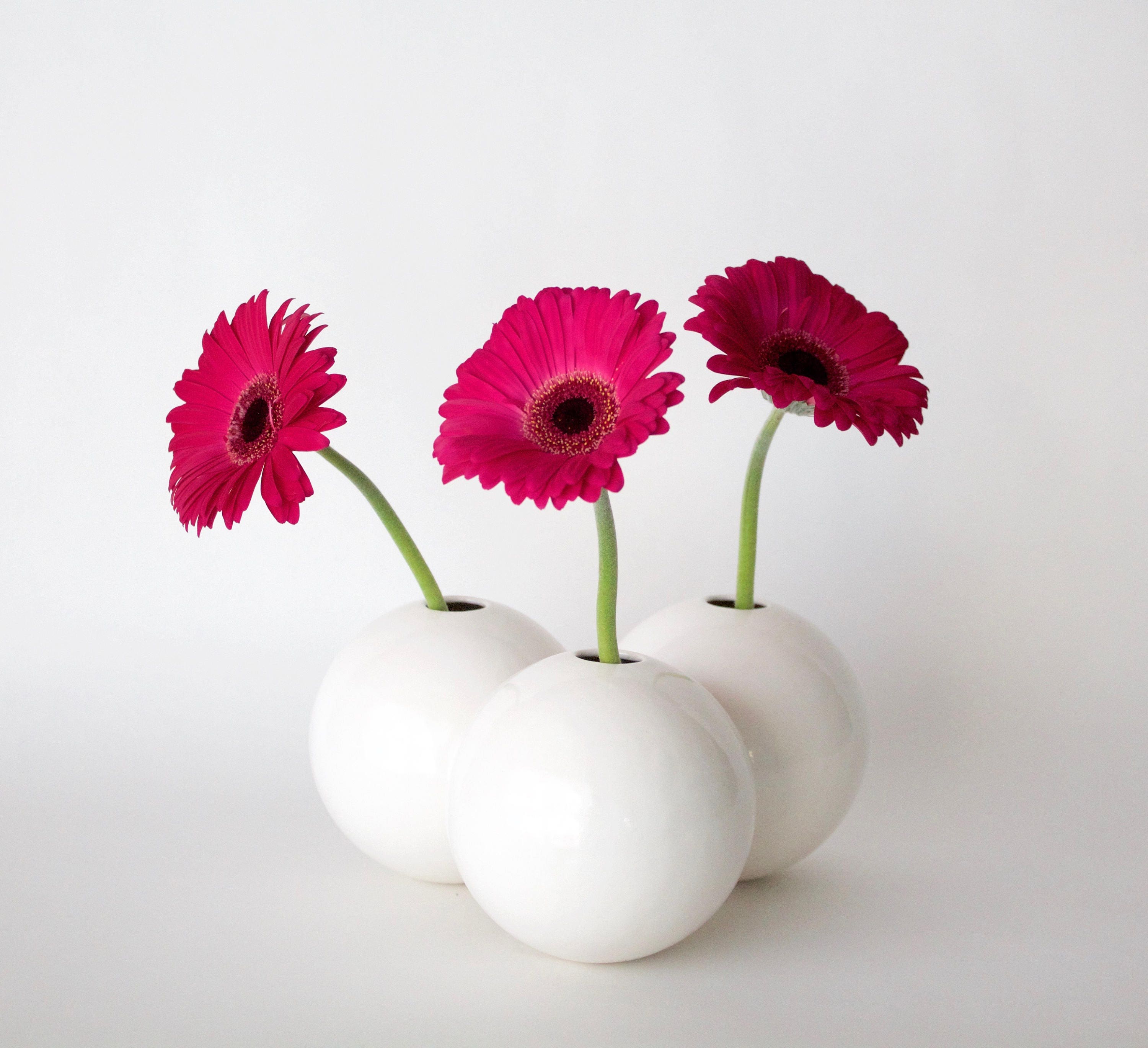 White Ceramic Ball Vase, Modern Bud Vase, 9" - Etsy