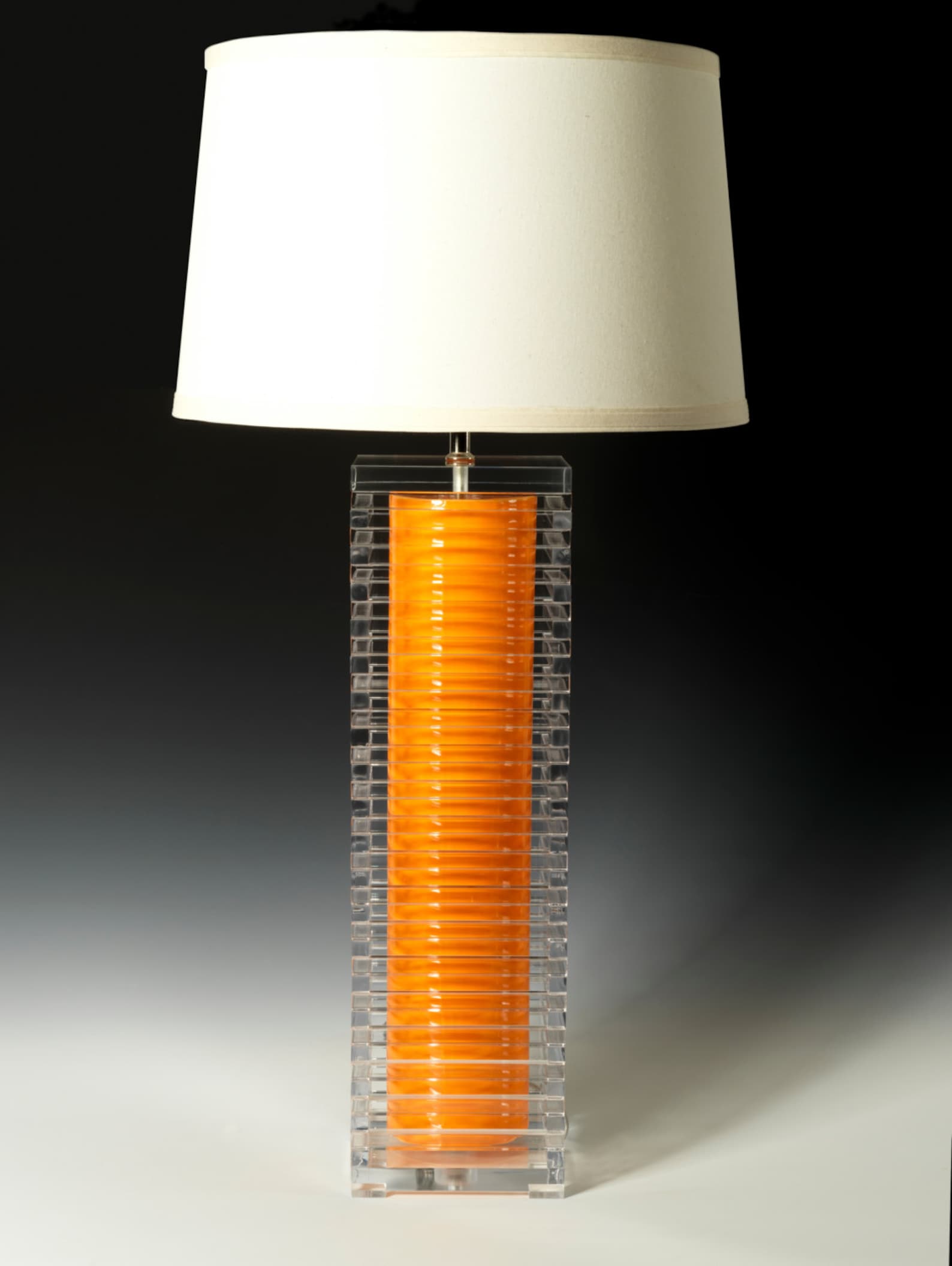 Orange Table Lamp. Modern Lighting, Acrylic Lamp, Bedside Lamp, Ceramic ...