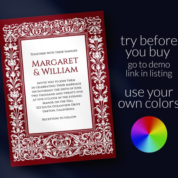 Baroque Invitation - Etsy