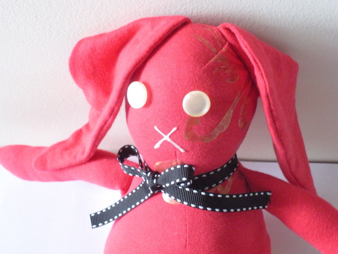 Eco Friendly Toy, Red Bunny Plush - Etsy
