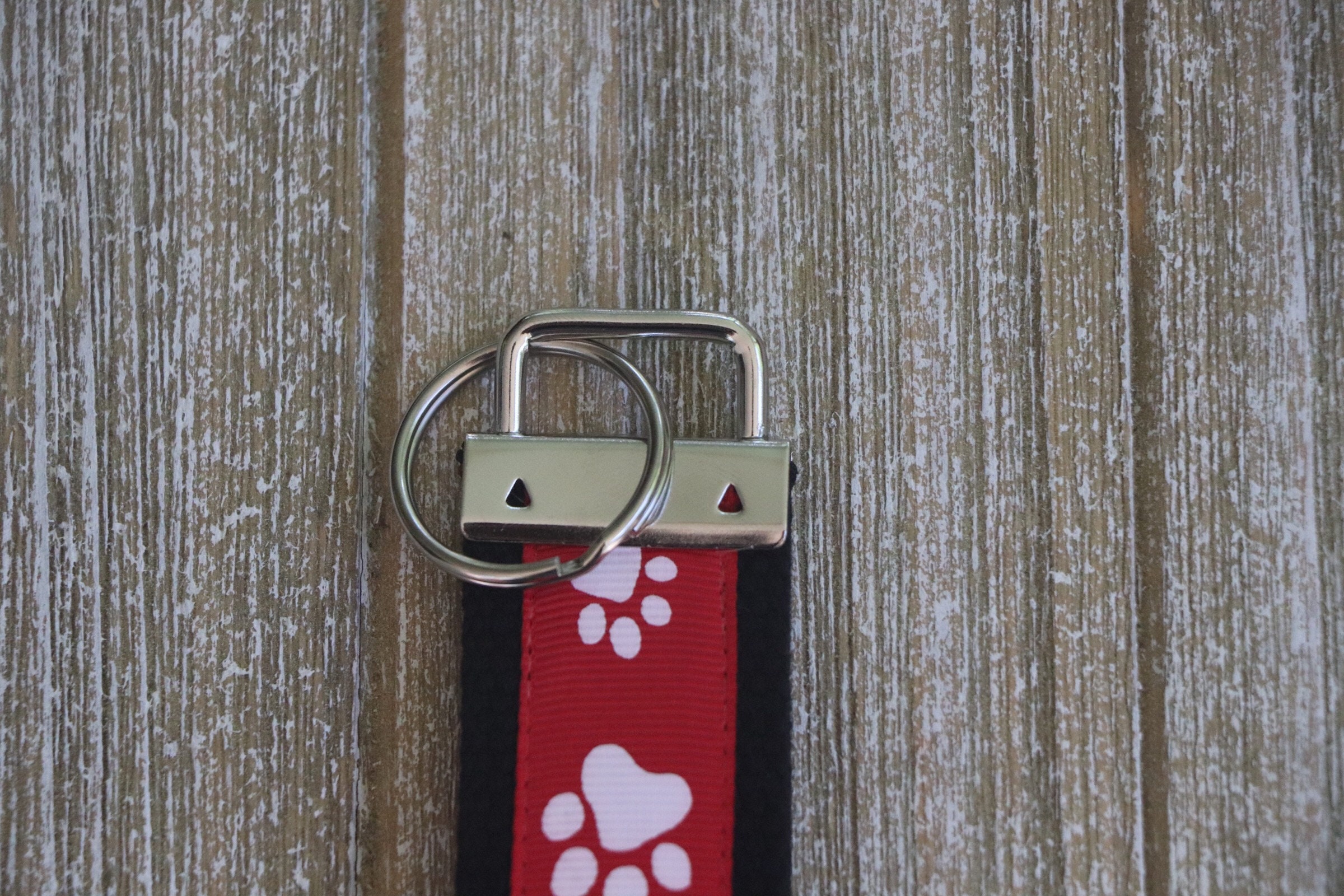 Red Paw Print Keychain - Keychains for Women- Wristlet Key Fob ...
