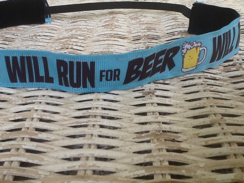Will Run for Beer Headband, Women's Running Headband, Sports Headband ...