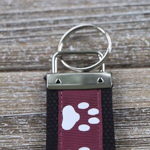 Maroon Paw Print Keychain - Womens Key Fobs- Sports Keychain- Paw Print ...