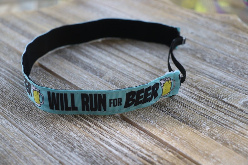 Will Run for Beer Headband, Women's Running Headband, Sports Headband ...
