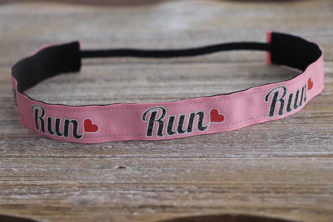 Pink Run Headband, Headband for Runners, Adjustable Headband, Sweat ...