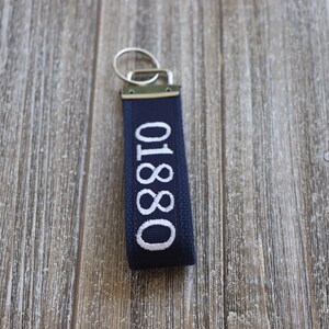 Zip Code Keychain, Embroidery Keychain, Personalized Key Fob ...