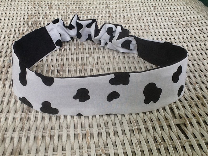 Cow Print Headband, Reversible Fabric Headband, Girls Headband, Non ...