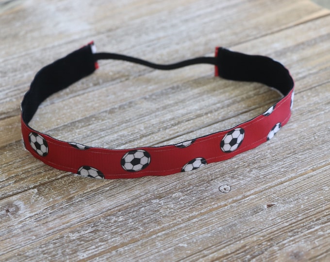 Red Soccer Headband, Headbands for Women, Hair Bands for Girls, Soccer ...
