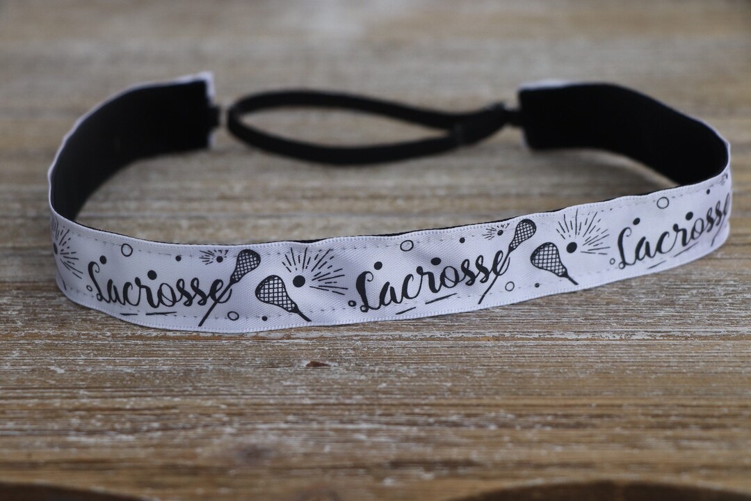 White Lacrosse Headband - Sports Headband - No Slip Headband ...
