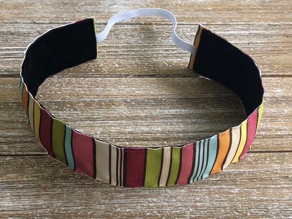 Multi Colored Striped Headband Wide Women Hair Band No Slip | Etsy
