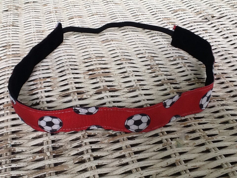 Red Soccer Headband, Headbands for Women, Hair Bands for Girls, Soccer ...