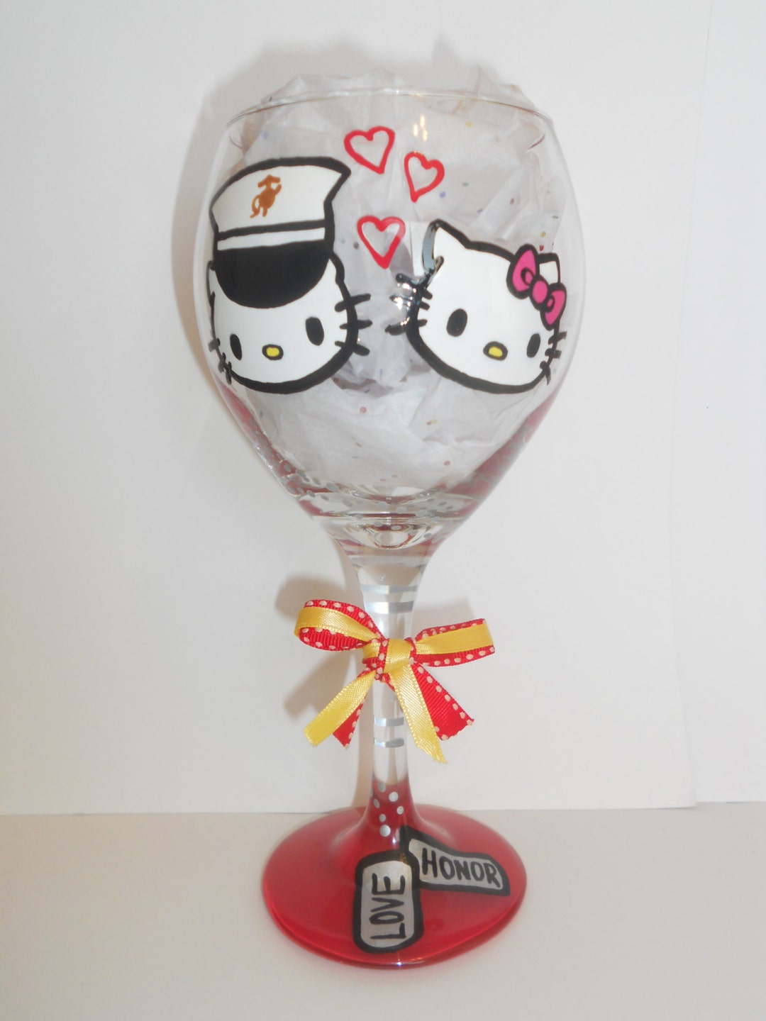 Hello Kitty Military Wine Glass - Etsy