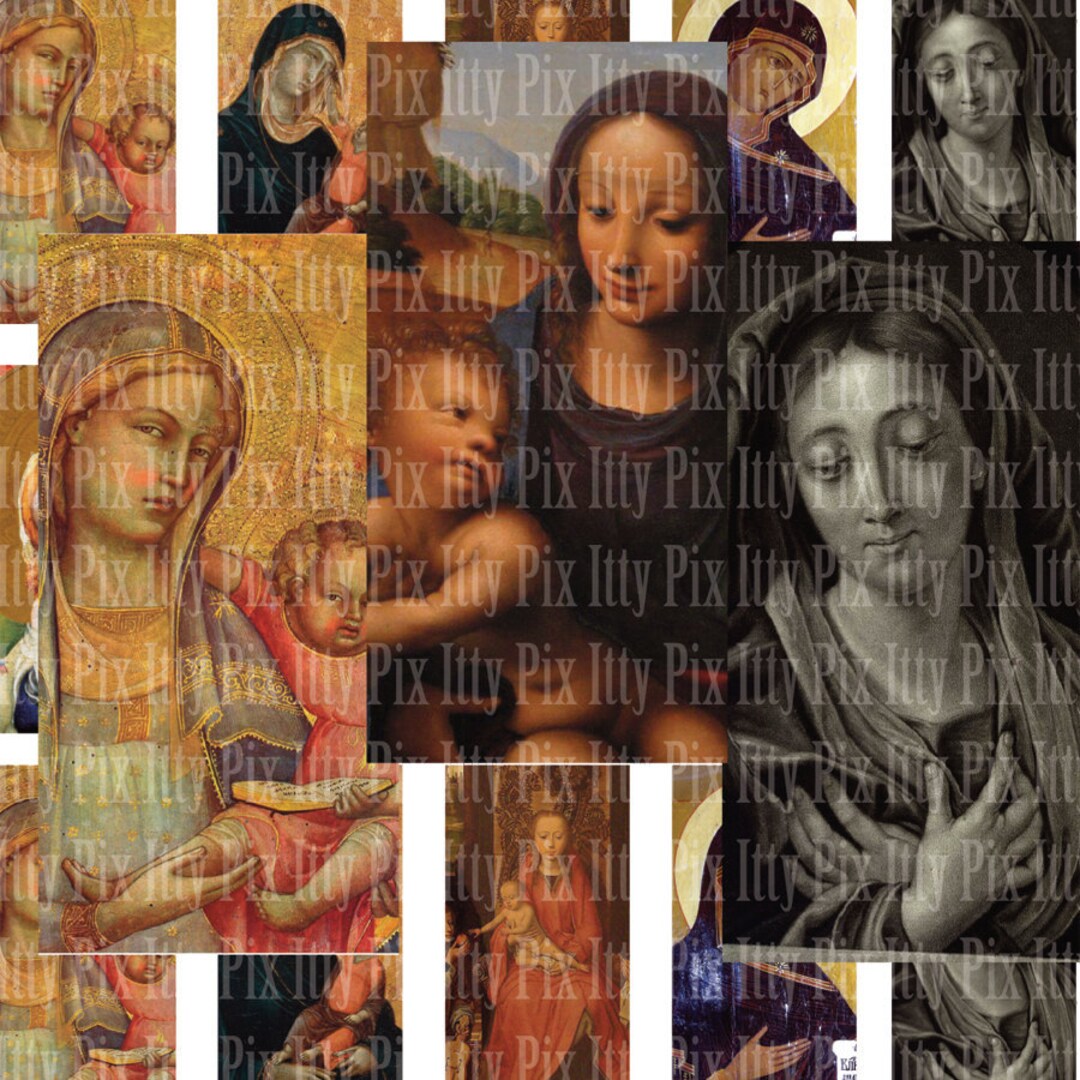 Madonna - Virgin Mary Digital Collage Sheet - .75 X 1.5 Inch Rectangle ...