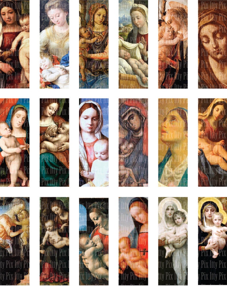MORE Virgin Mary Collage Sheet - 1 X 3 Inch Rectangle Digital Collage ...