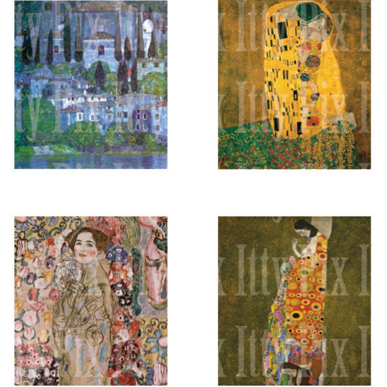 Digital Collage Sheet Klimt Digital Collage Sheet - Etsy