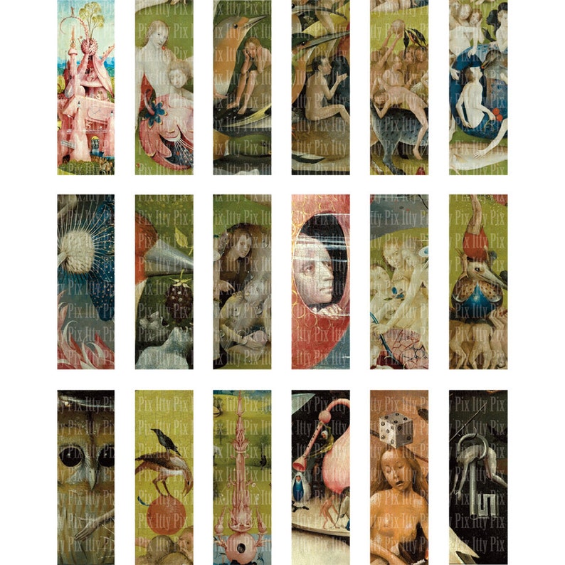 Hieronymus Bosch Digital Collage Sheet - 1 X 3 Inch Rectangle Digital ...