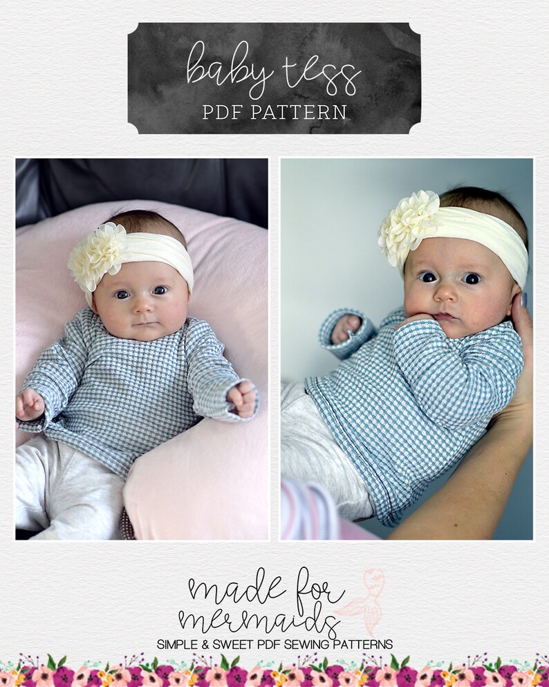 Lounge & Lace Collection- Baby Tess Top PDF Sewing Pattern Sizes ...