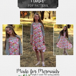 Girls Nina Swing Top, Tunic & Dress PDF Sewing Pattern Instant Download ...
