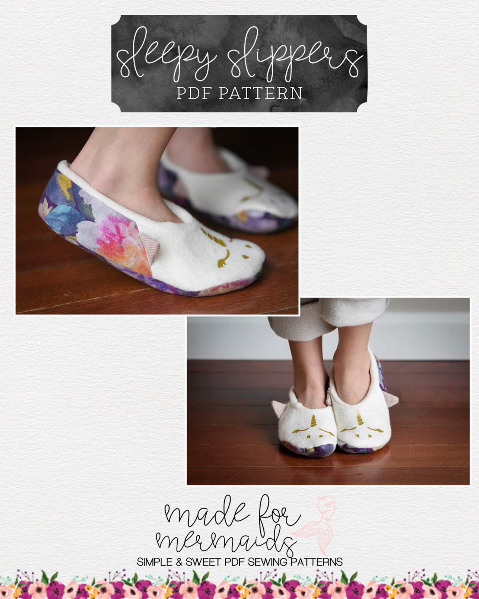 Sleepy Slippers Slipper Sock Pattern | Etsy