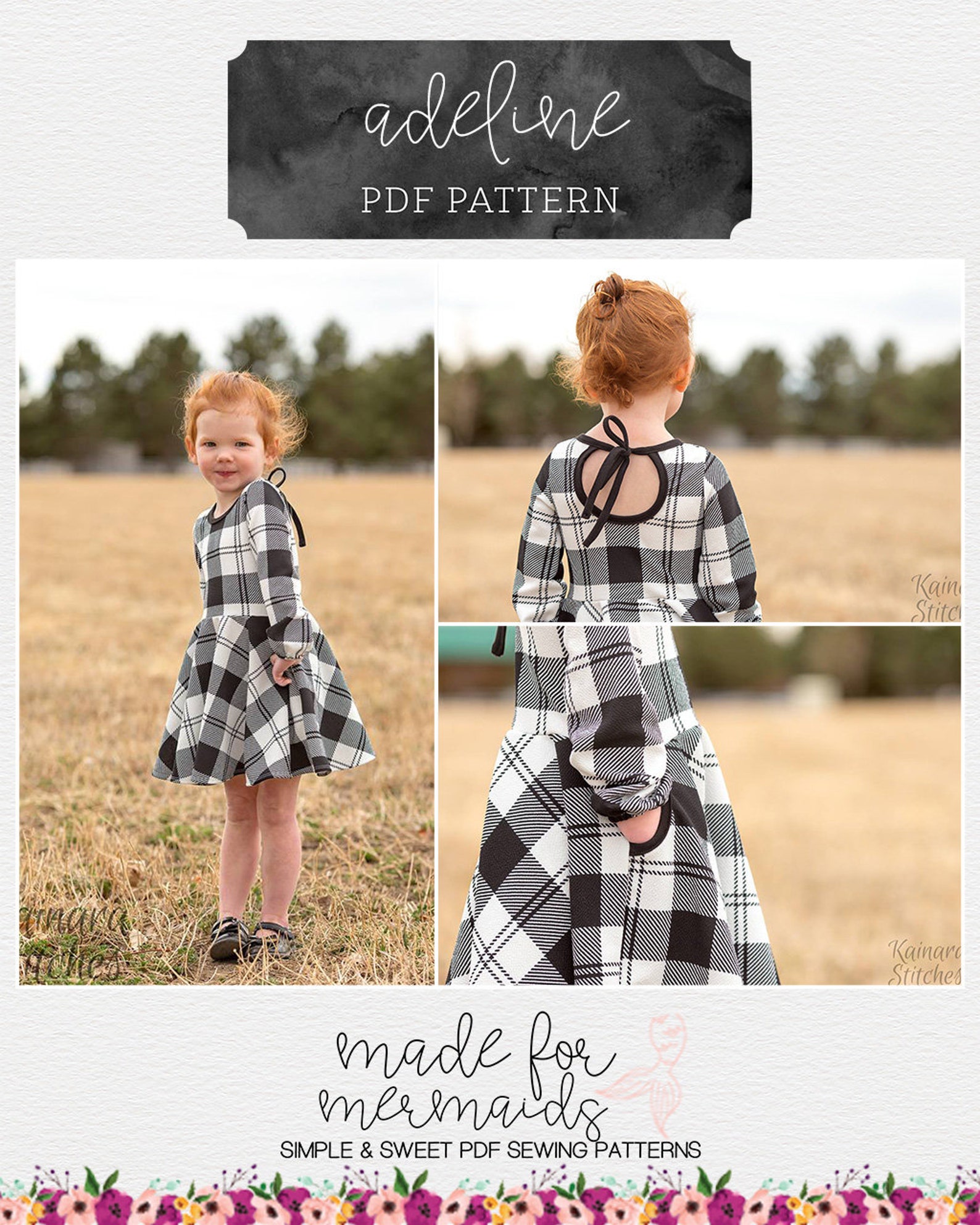 Adeline Dress & Maxi PDF Sewing Pattern Sizes 1/2-14 | Etsy