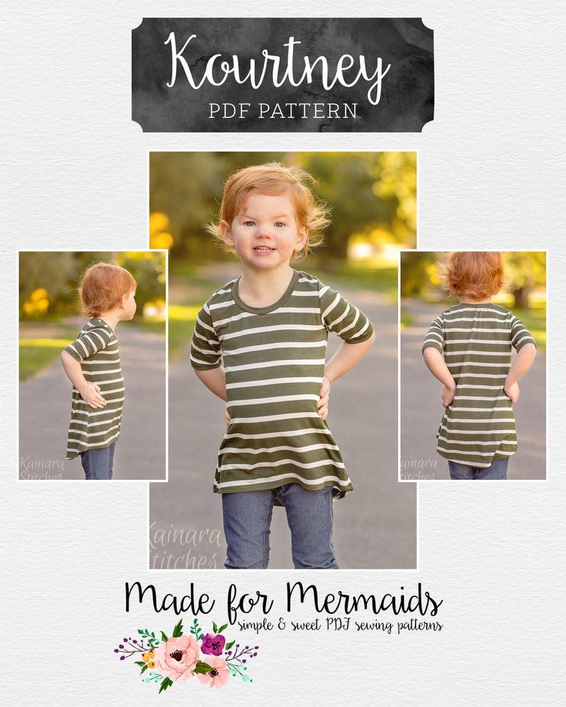 Girls Kourtney Knot Top Tunic & Dress PDF Sewing Pattern - Etsy